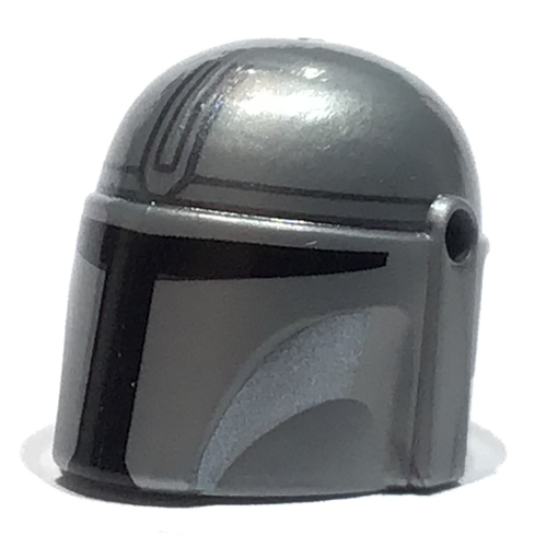 LEGO PART 87610pr0417 Helmet Mandalorian with Holes, Dark Bluish Gray ...