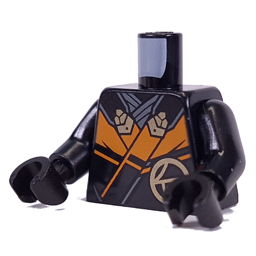 LEGO PART 973c03h03pr0010 Torso Robe, Orange Panels, Gold Decorations ...