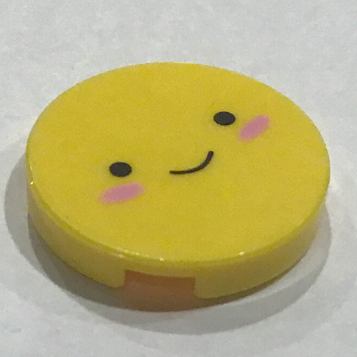LEGO PART 14769pr1106 Tile Round 2 x 2 with Smiley Face Blushes ...