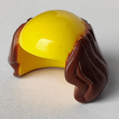 LEGO PART 15491pr0001 Hair, Bald Top, Long Reddish Brown Sides Print ...