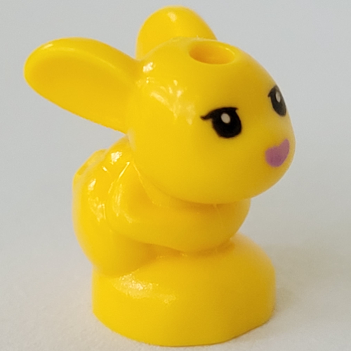 LEGO PART 18852pr0003 Animal, Rabbit / Bunny, Baby Sitting with Black ...