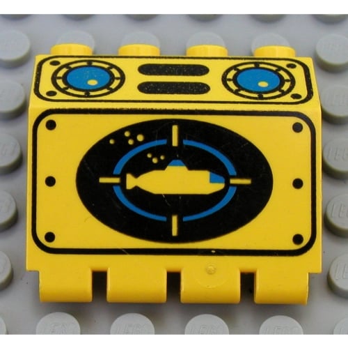 LEGO PART 2582pr0006 Hinge Panel 2 x 4 x 3 1/3 with Yellow Submarine ...
