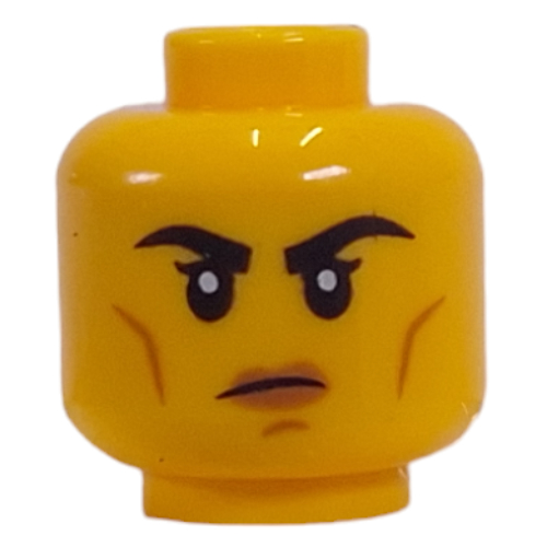 LEGO PART 28621pr0016 Minifig Head, Dark Bluish Grey Eyeshadow with ...