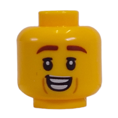 LEGO PART 28621pr0019 Minifig Head Reddish Brown Eyebrows, Smirk ...