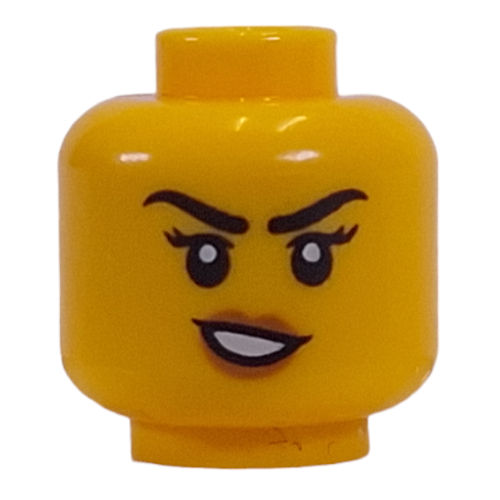 LEGO PART 28621pr0020 Minifig Head Determined/ Sweating, Smiling print ...