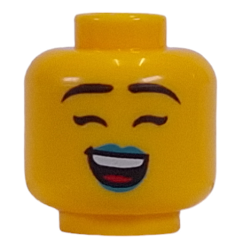 LEGO PART 28621pr0025 Minifig Head Black Eyebrows, Dark Turquoise Lips ...
