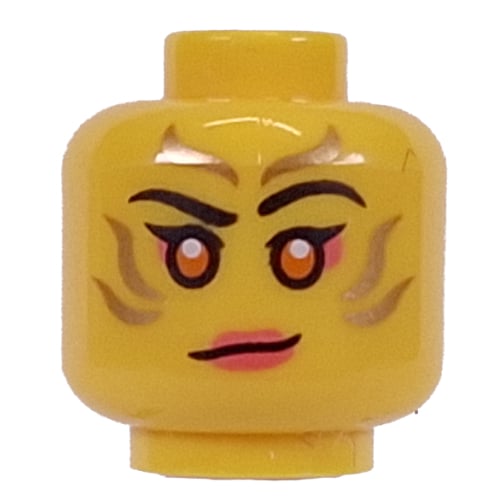 LEGO PART 28621pr3985 Minifig Head Sora, Coral Eyeshadow and Lips, Gold ...