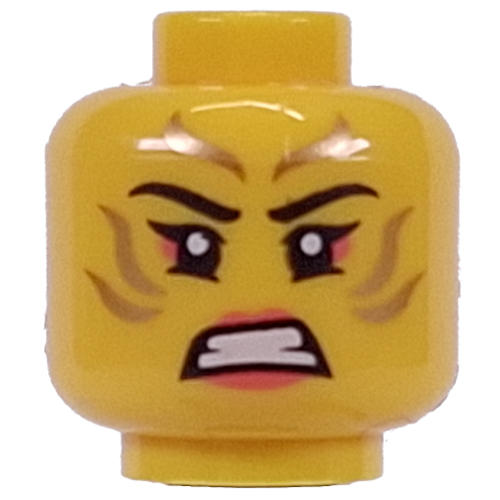 LEGO PART 28621pr3985 Minifig Head Sora, Coral Eyeshadow and Lips, Gold ...