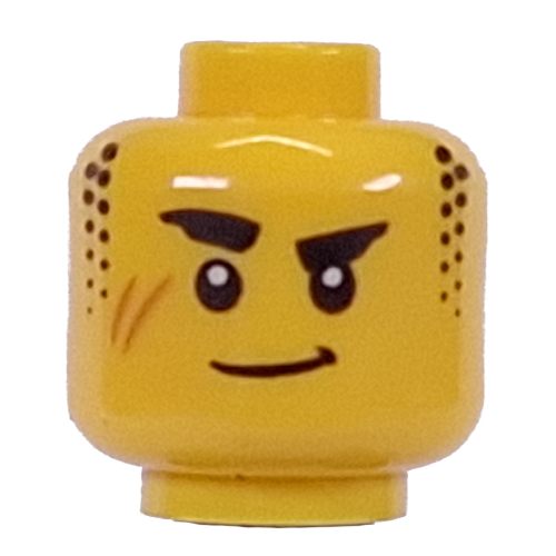 LEGO PART 28621pr3991 Minifig Head Arin, Thick Raised Eyebrows, Smirk ...