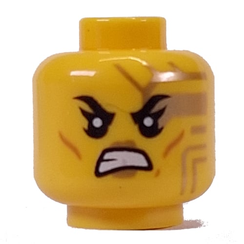 LEGO PART 28621pr3997 Minifig Head Empress Beatrix, Gold Circuitry ...