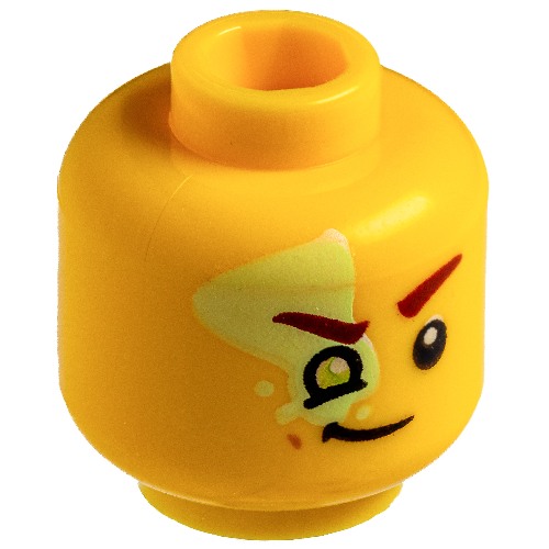 LEGO PART 28621pr4025 Minifig Head Mateo, Bright Light Yellow Spot over ...