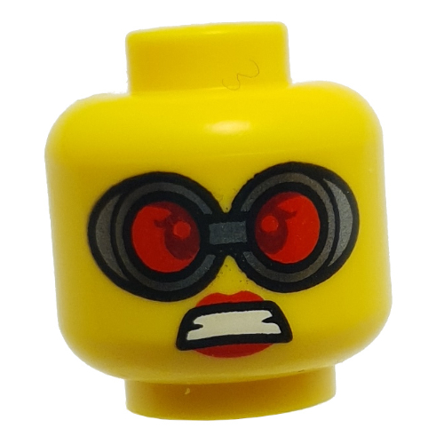 LEGO PART 28621pr4048 Minifig Head Miss Demeanor, Red Goggles, Angry ...