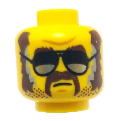 LEGO PART 28621pr4049 Minifig Head Houndog McBrag, Black Sunglasses ...