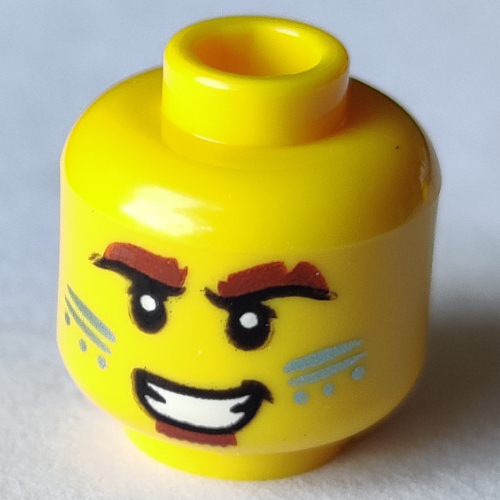 LEGO PART 28621pr4152 Minifig Head, Thick Reddish Brown Eyebrows, Sand ...