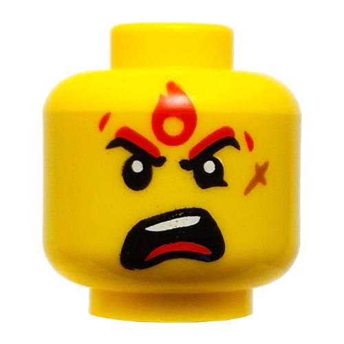 LEGO PART 28621pr4227 Minifig Head Red Son, Red Forehead Dot, Round ...