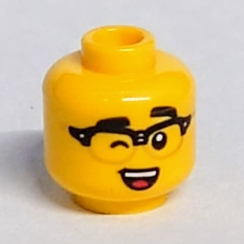 LEGO PART 28621pr4230 Minifig Head, Eyebrows, Half-Rimmed Glasses ...