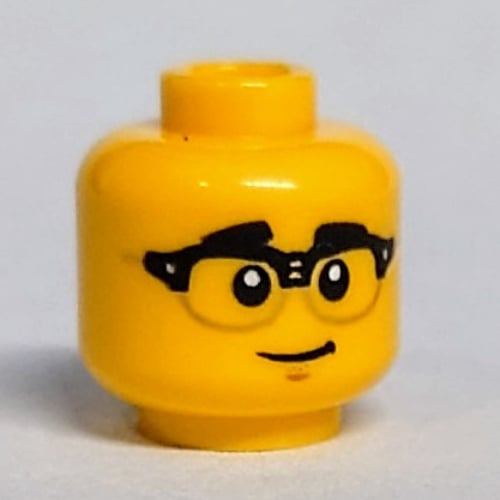 LEGO PART 28621pr4230 Minifig Head, Eyebrows, Half-Rimmed Glasses ...
