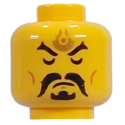 LEGO PART 28621pr4347 Minifig Head Li Jing, Gold Symbol on Forehead ...