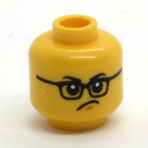 LEGO PART 28621pr4363 Minifig Head, Black Eyebrows, Glasses, Open Mouth ...