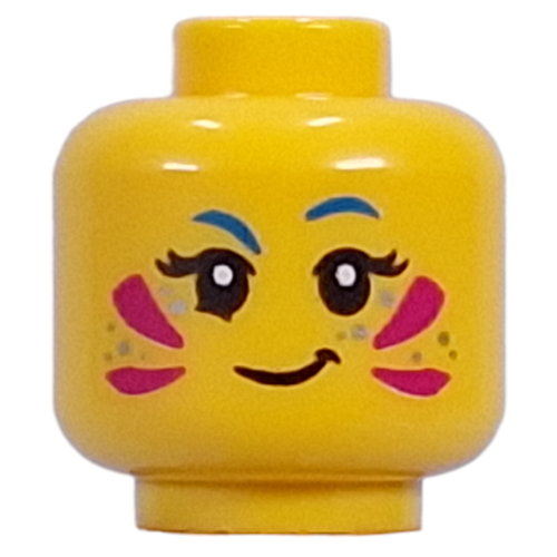 LEGO PART 28621pr4391 Minifig Head Izzie, Magenta Face Paint, Silver ...