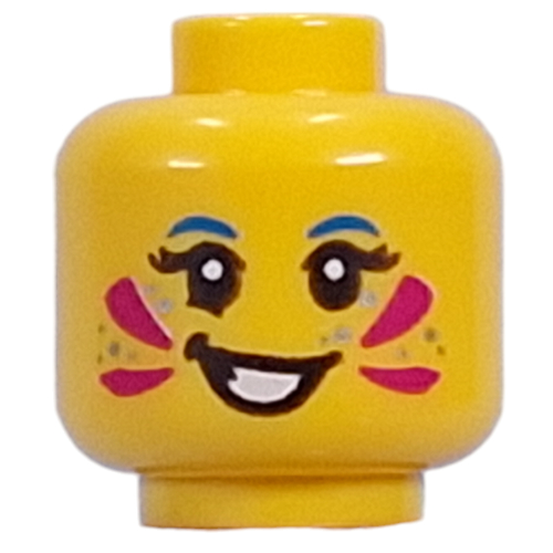 LEGO PART 28621pr4391 Minifig Head Izzie, Magenta Face Paint, Silver ...