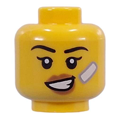 LEGO PART 28621pr4469 Minifig Head White Bandage, Nougat Lips, Neutral ...