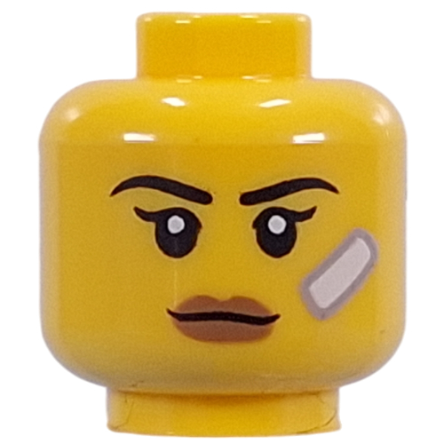 LEGO PART 28621pr4469 Minifig Head White Bandage, Nougat Lips, Neutral ...