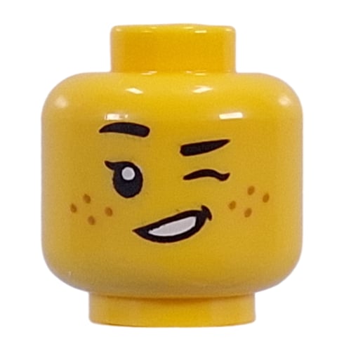 LEGO PART 28621pr4473 Minifig Head Freckles, Open Mouth Smile / Wink ...