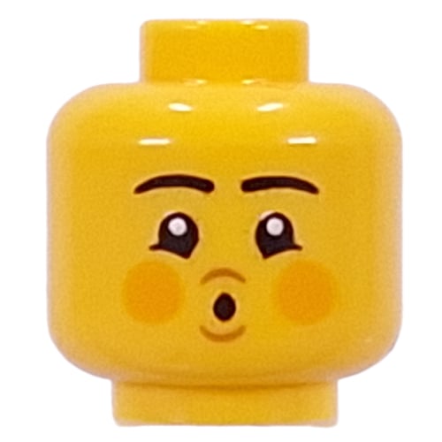 LEGO PART 28621pr9498 Minifig Head Black Eyebrows, Cheeks, Open Mouth ...
