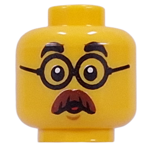 LEGO PART 28621pr9657 Minifig Head Ted Brickle, Thick Reddish Brown ...