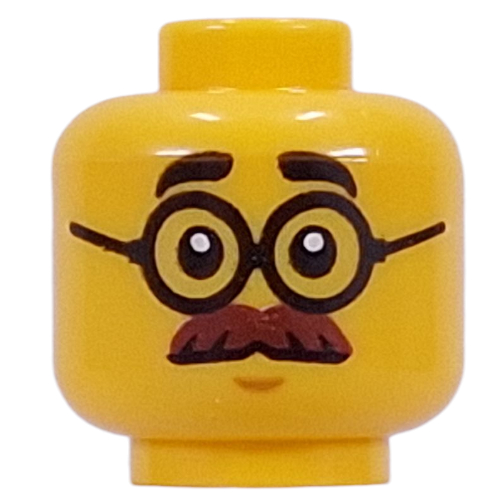 LEGO PART 28621pr9657 Minifig Head Ted Brickle, Thick Reddish Brown ...