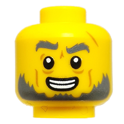 LEGO PART 28621pr9711 Minifig Head Twitchy Tim, Dark Bluish Grey ...