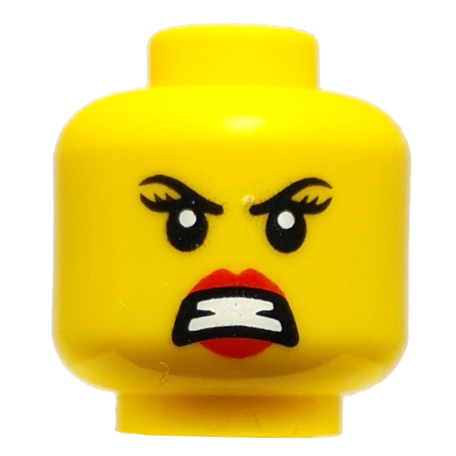 LEGO PART 28621pr9712 Minifig Head Harumi, Black Eyebrows, Red Lips ...