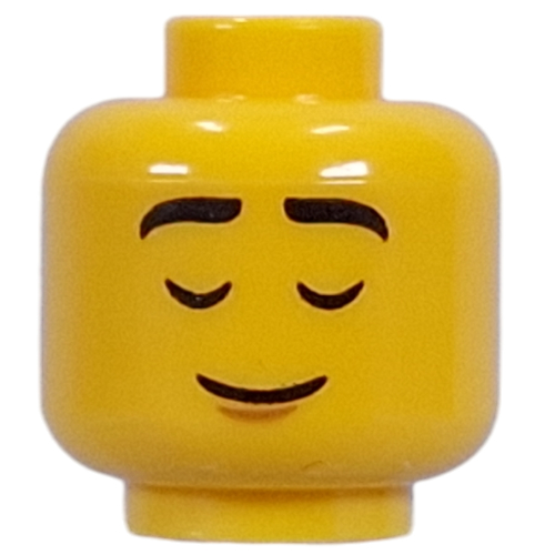 LEGO PART 28621pr9786 Minifig Head Black Eyebrows, Closed Eyes, Medium ...