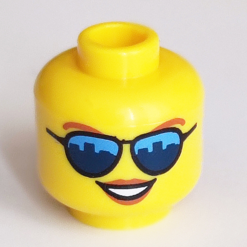 LEGO PART 3626cpr9635 Minifig Head Dark Orange Eyebrows, Lips ...