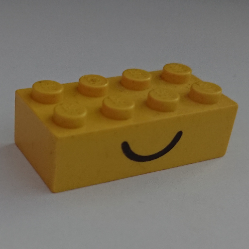 LEGO PART 3001pr0043 Brick 2 x 4 with Smile and Frown Print on Opposite ...