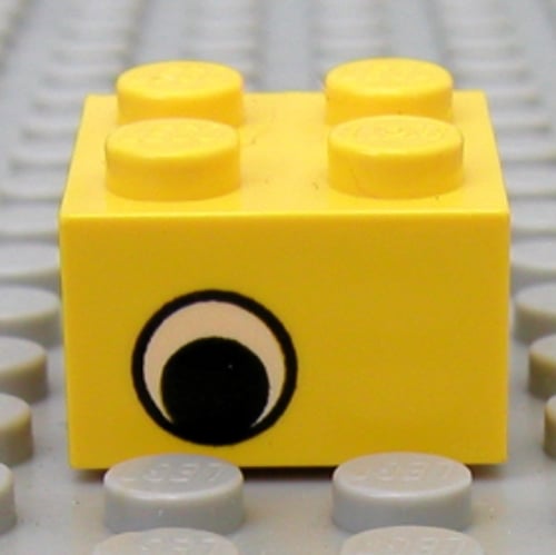LEGO PART 3003pr0053 Brick 2 x 2 with Eye with White Print on Two Sides ...