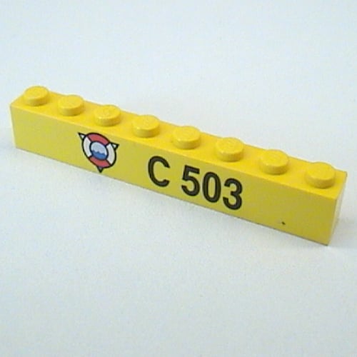 LEGO PART 3008pr0037 Brick 1 x 8 with Coast Guard Logo, 'C 503' Print ...