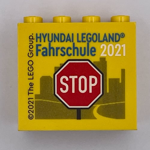 LEGO PART 30144pr9963 Brick 2 x 4 x 3 with 'Hyundai LEGOLAND Fahrschule ...