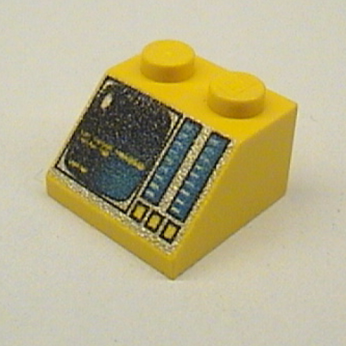 LEGO PART 3039pr9985 Slope 45° 2 x 2 with Dark Screen and Blue Controls ...