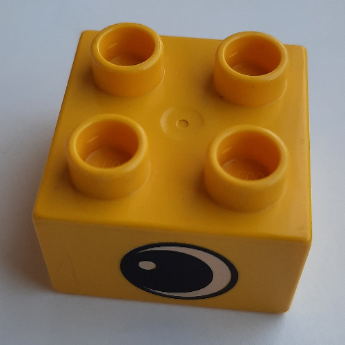 LEGO PART 3437pr0067 Duplo Brick 2 x 2 with Eye with White Spot Print ...