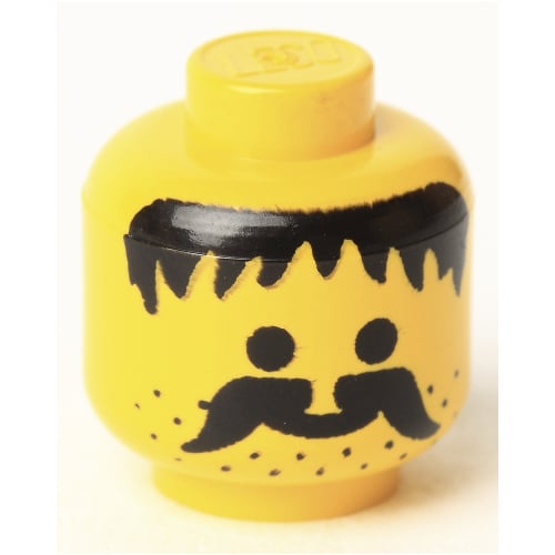 LEGO PART 3626apr0008 Minifig Head, Moustache, Stubble and Messy Hair ...