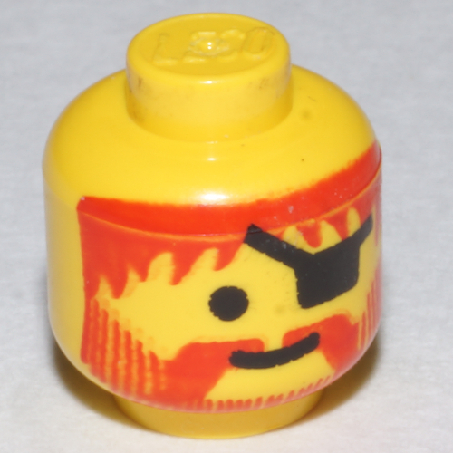 LEGO PART 3626apr0004 Minifig Head Captain, Eyepatch, Moustache, Beard ...