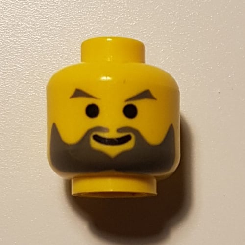 LEGO PART 3626bpr0017 Minifig Head Cavalry / Pirate, Beard with Gray ...