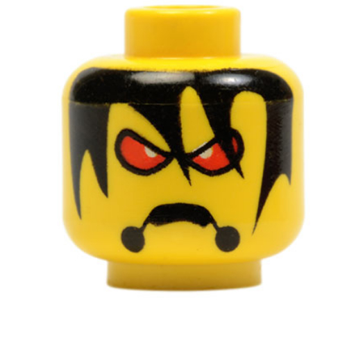 LEGO PART 3626bpr0093 Minifig Head Stingray, Red Eyes, Frown, and Messy ...