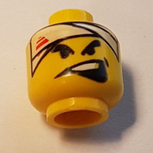 LEGO PART 3626bpr0113 Minifig Head, White Bandage with Blood, Side Open ...