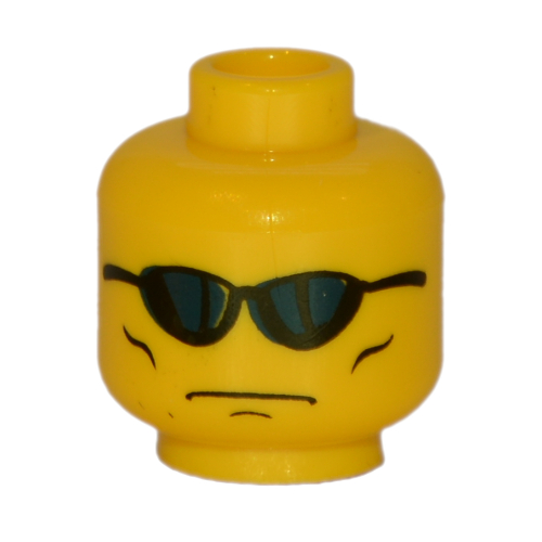 LEGO PART 3626bpr0175 Minifig Head, Blue Sunglasses, Grim Face with ...