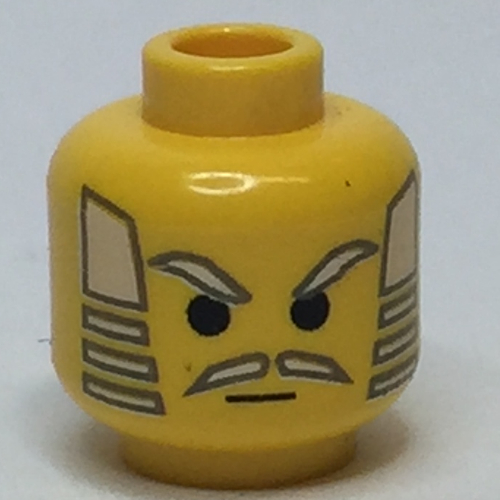 LEGO PART 3626bpr0261 Minifig Head Ninja, White Hair, Eyebrows, and ...