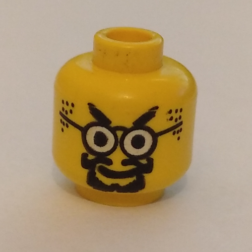 LEGO PART 3626bpr0040 Minifig Head Lord Sam Sinister, Glasses, Beard ...
