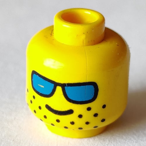 LEGO PART 3626bpr0048 Minifig Head, Blue Sunglasses and Wide-Spaced ...